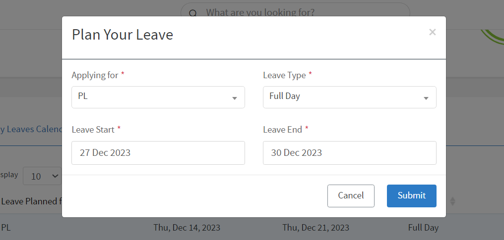 Plan your leave – TeamNest