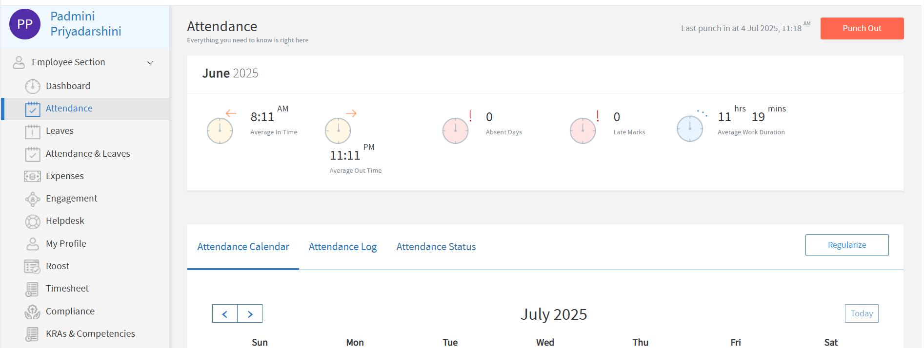 Attendance Punch-in Punch-out – TeamNest